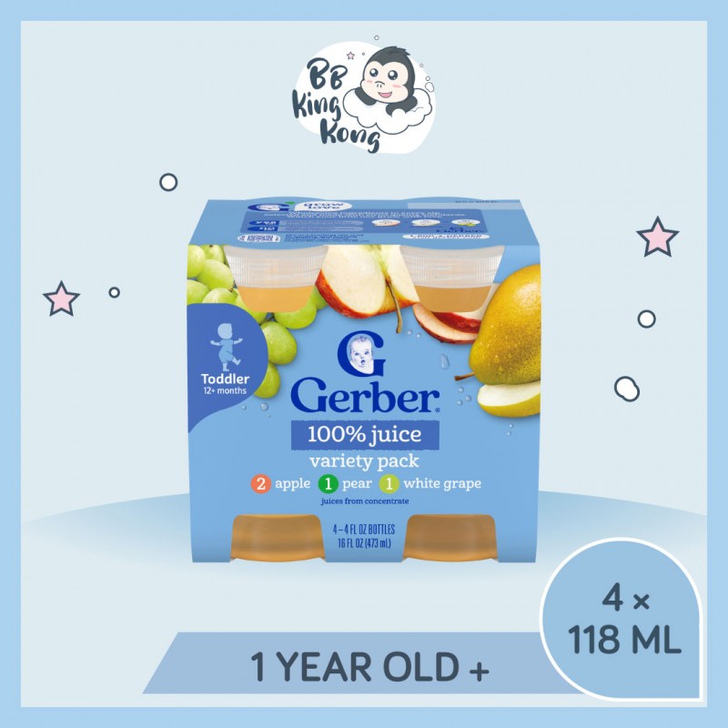 BB King Kong Gerber Fruit Juice Variety Pack (473ml) | Cereal & Puffs