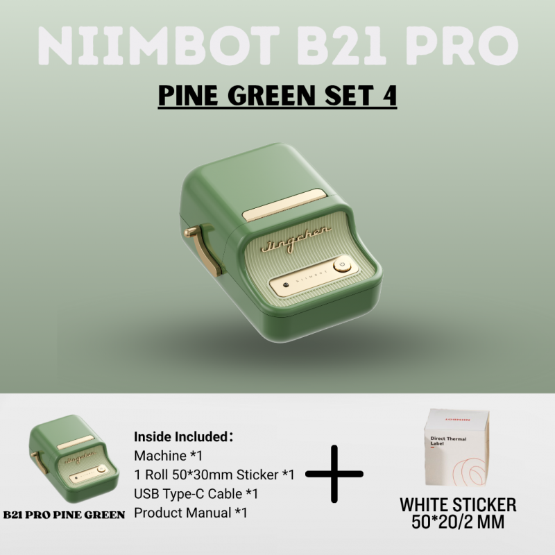 Niimbot B21-PRO Mini Portable Label Sticker Printer SET 4| Machine Inkless Thermal | Free 1 roll ...